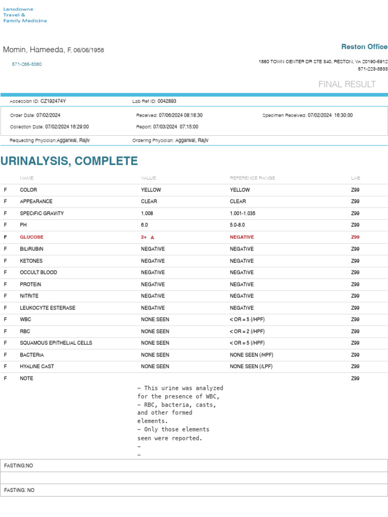 Urinalysis, Complete | PDF