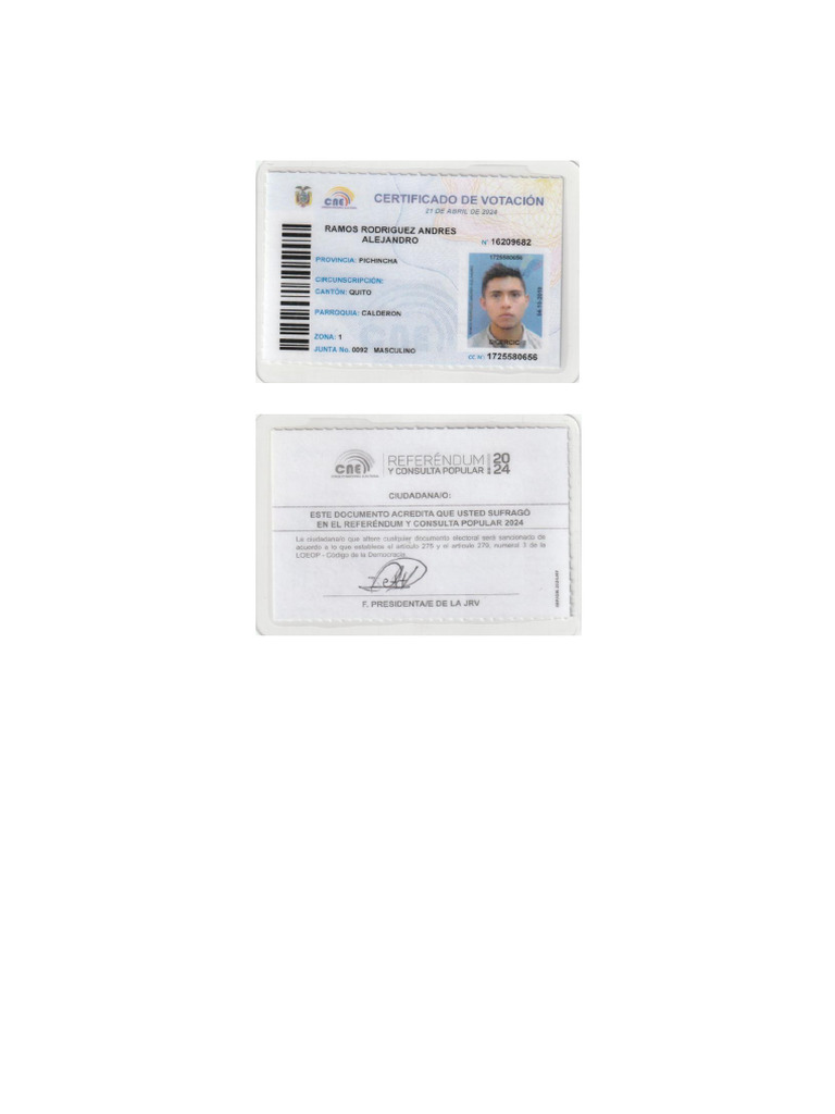 Papeleta de Votación Andrés Alejandro Ramos Rodríguez | PDF