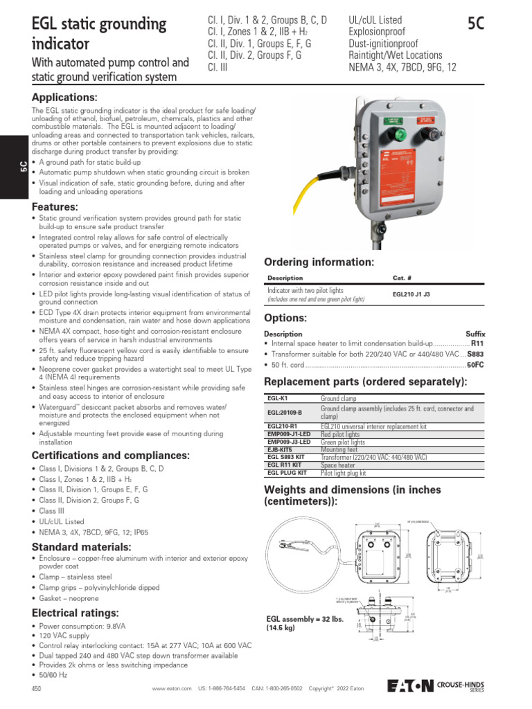 crouse-hinds-egl-static-grounding-indicator-catalog-page | PDF