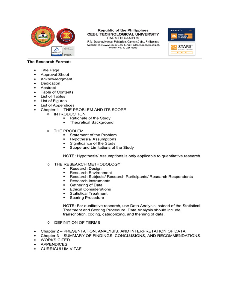 The Research Format - 2022 1 | PDF