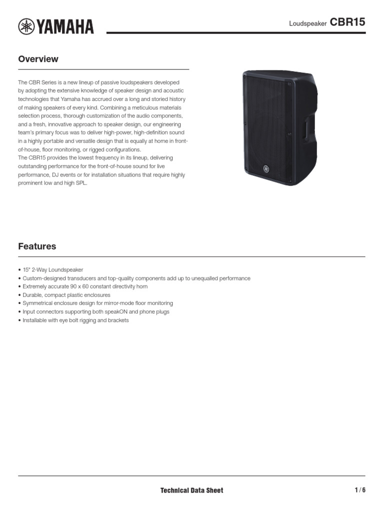 Yamaha Scheda Tecnica Cbr15 | PDF