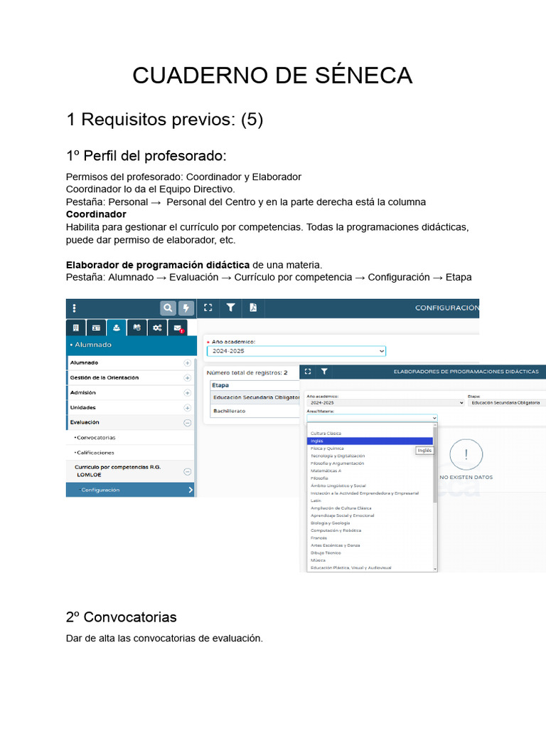 Guía del Cuaderno de Séneca 24-25 | PDF | Plan de estudios | Evaluación