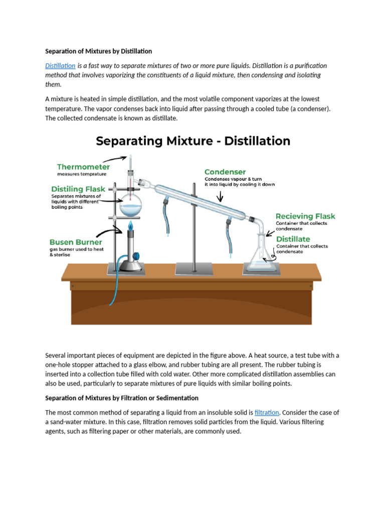 Separation of Mixtures by Distillation | PDF