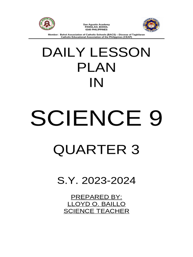 Science Teacher's Lesson Plan Cover | PDF