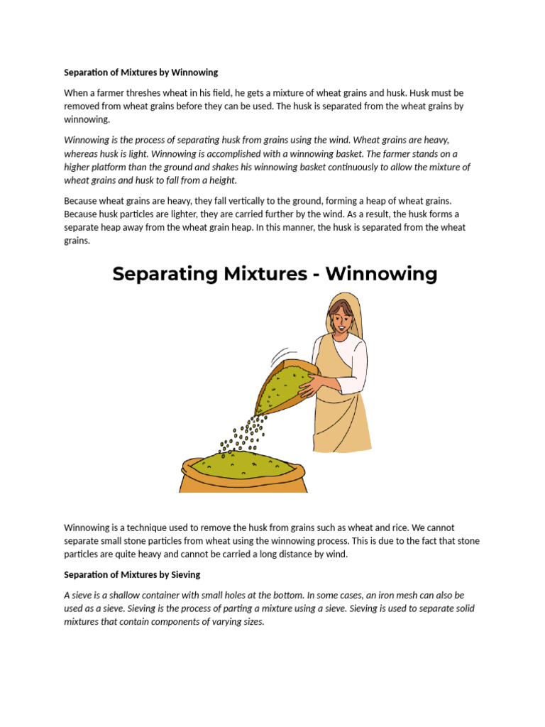 Separation of Mixtures by Winnowing | PDF
