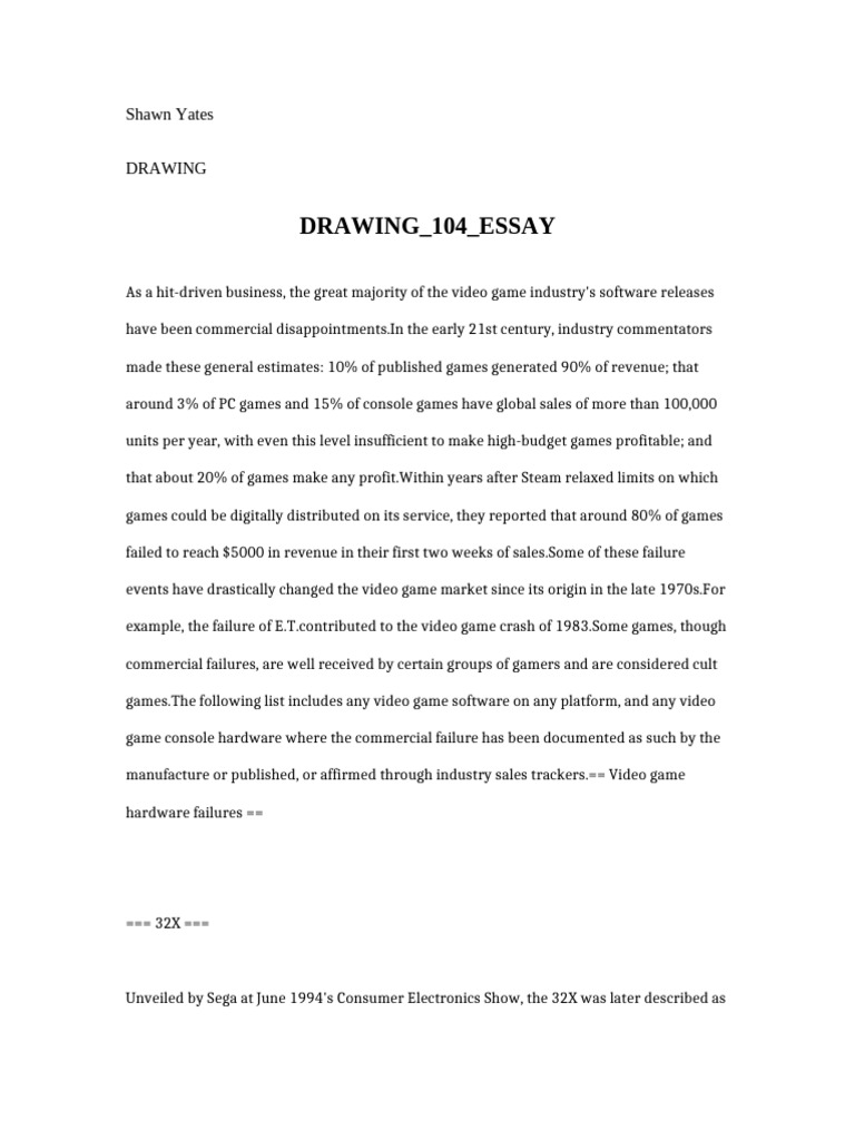 Drawing 104 Essay | PDF