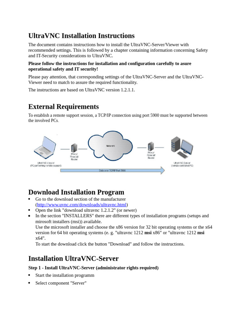 UltraVNC InstallationGuide | PDF | Microsoft Windows | Computers
