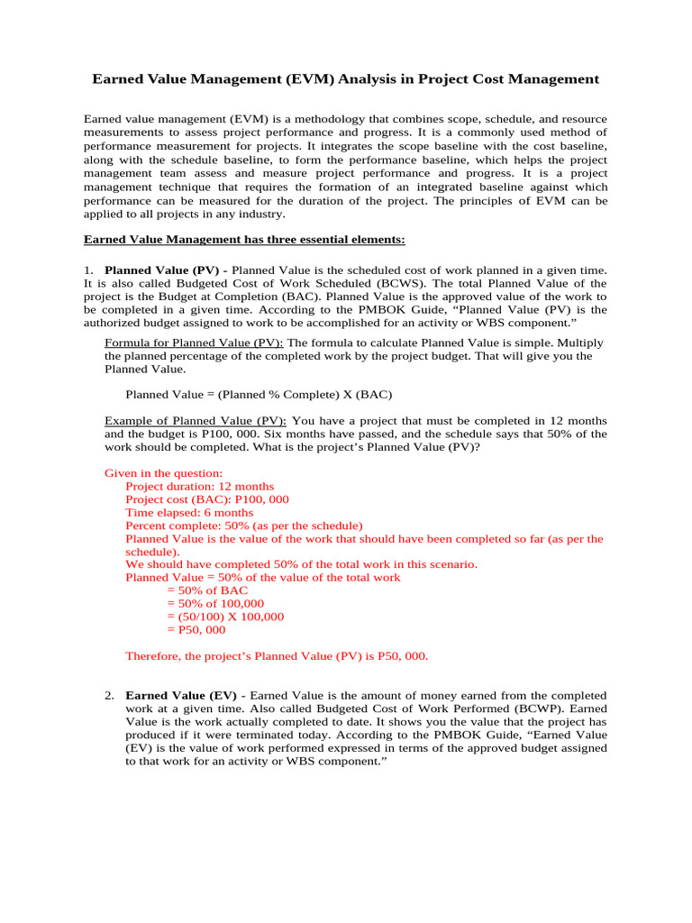 Earned Value Management | PDF