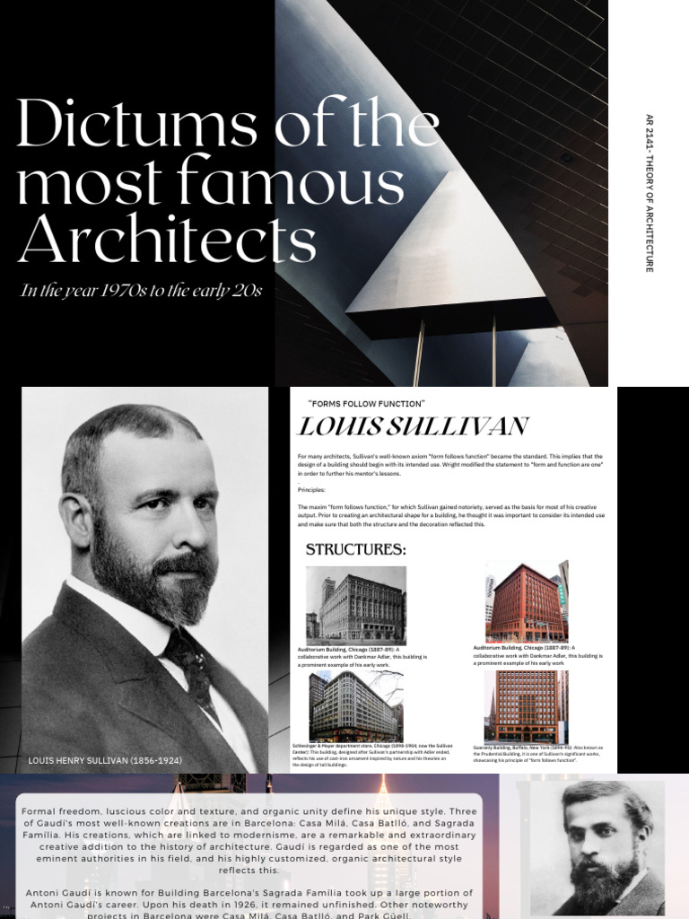 Dictums of the Most Famous Architects | PDF