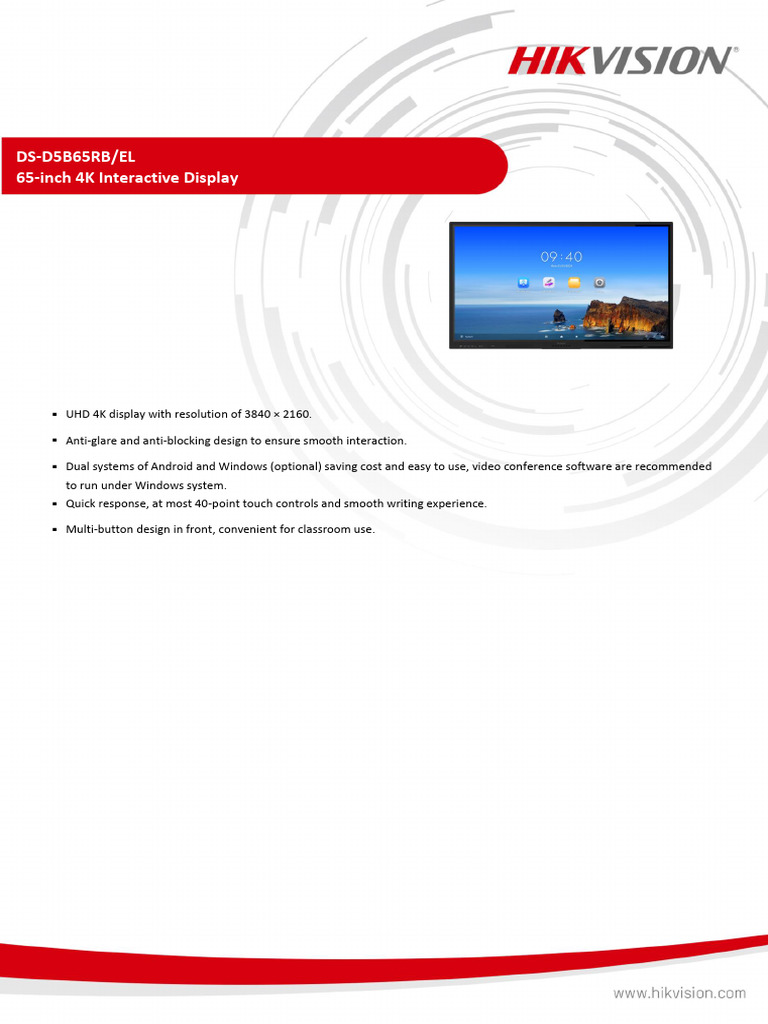 65 - Inch IFP Hikvision - 8 & 64 GB | PDF