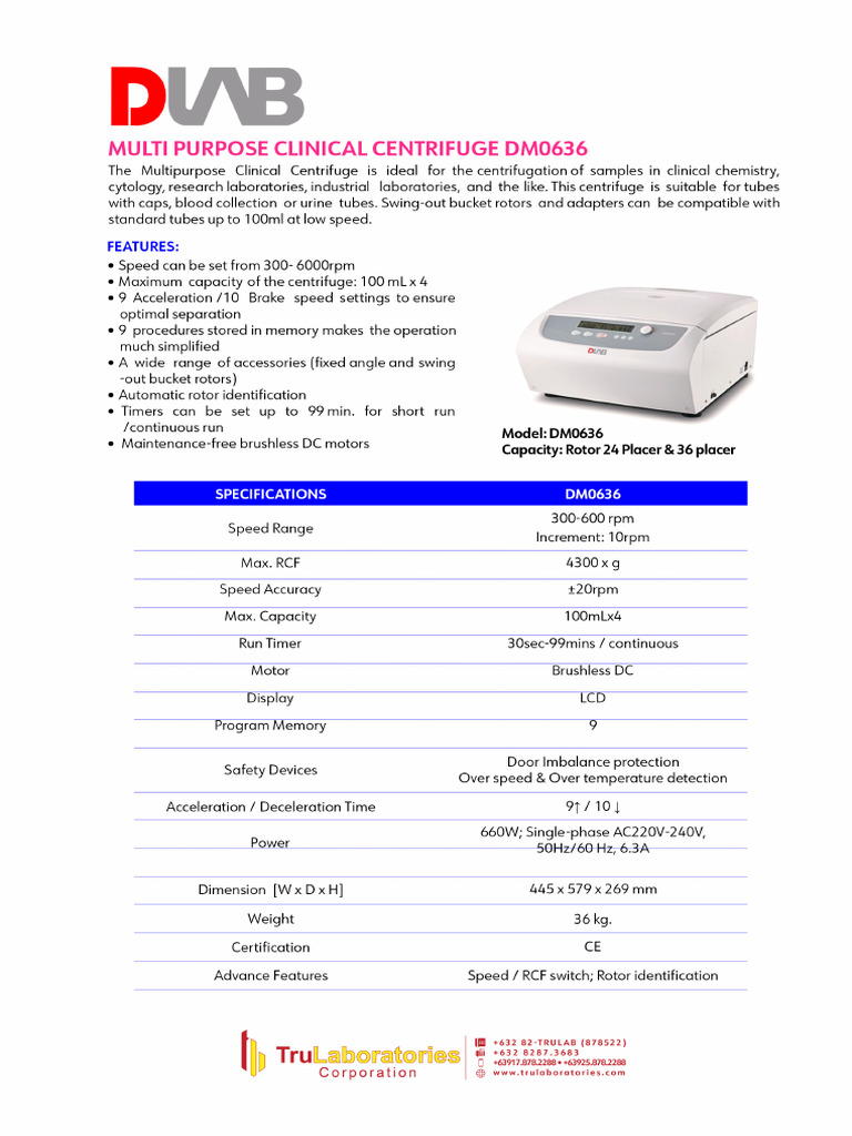 Multi-Purpose Clinical Centrifuge | PDF
