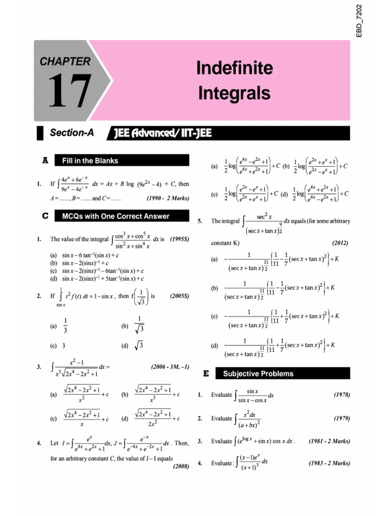Indefinite Integrals | PDF