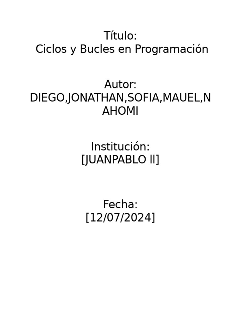 Bucles | PDF