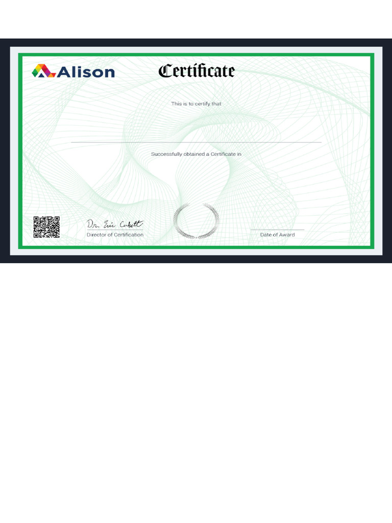 Alison - Certificate 1447 15764499 | PDF