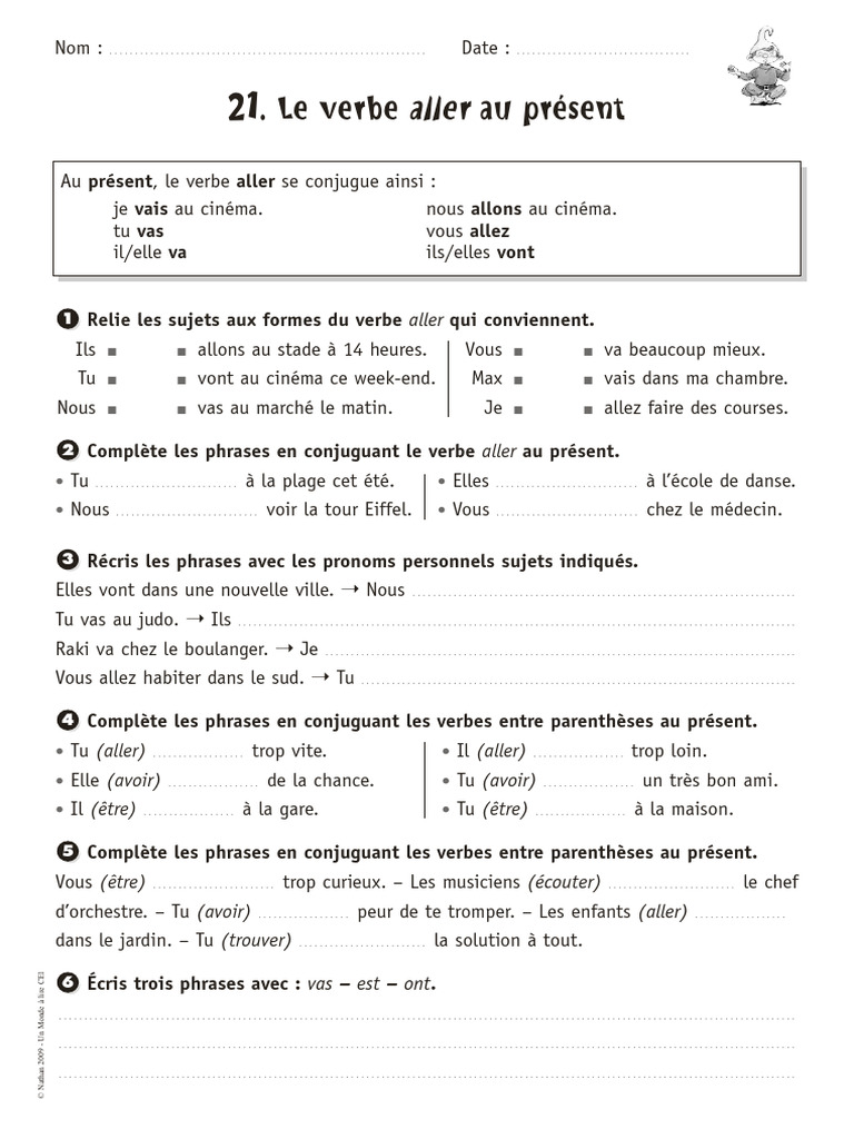 3-Le Verbe Aller Au Present-Umal | PDF