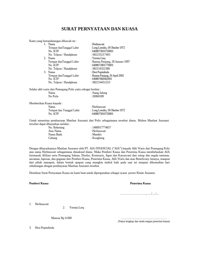 SURAT PERNYATAAN DAN KUASA 1.pdf - Coredownload.inline | PDF SURAT PERNYATAAN DAN KUASA 1.pdf - Coredownload.inline | PDF