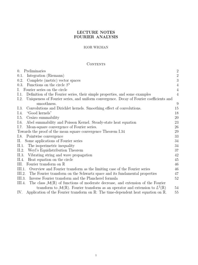 Lecture Notes Fourier28 | PDF | Fourier Transform | Fourier Series
