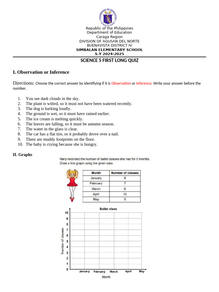 SCIENCE 5 Quarter 1 LONG QUIZ | PDF