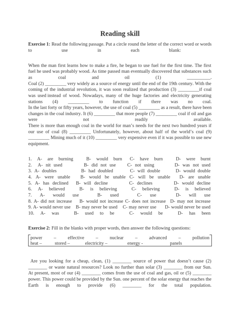 Reading Skill (Grade 9) | PDF