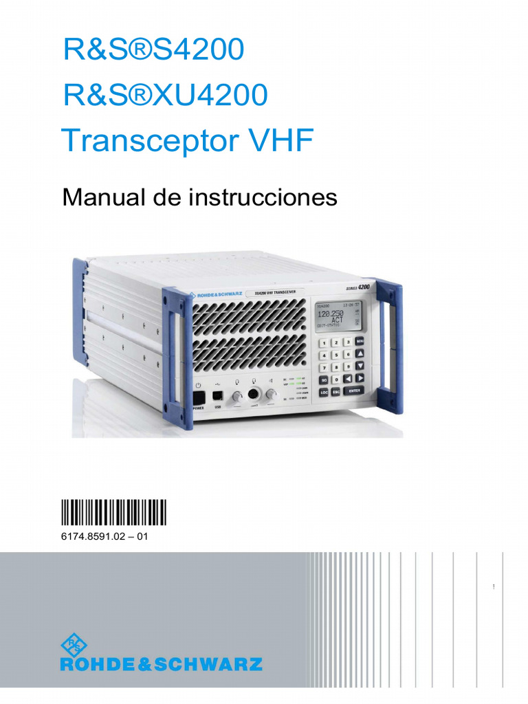 2.07.3 - R&S - XU4200 - Operating Manual Traducción | PDF