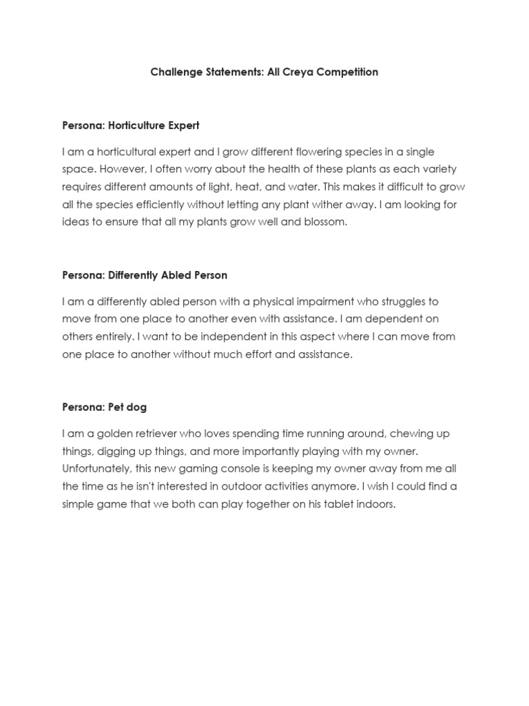 Challenge Statements - All Creya Competition | PDF | Parking