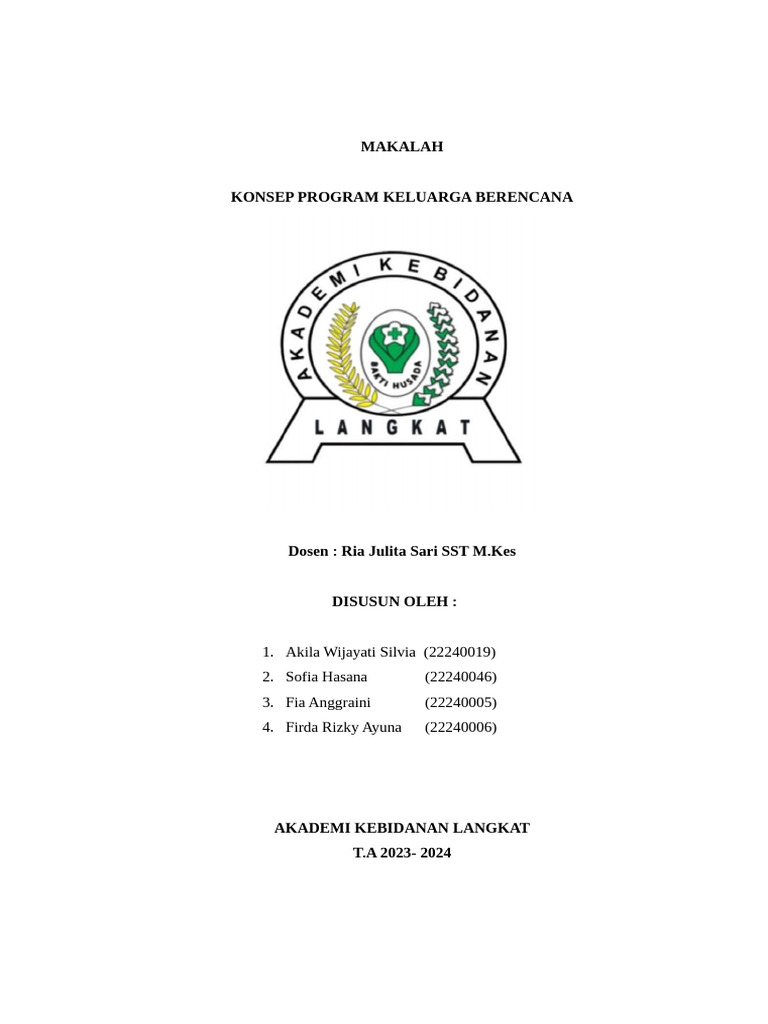 Makalah Konsep Program KB | PDF