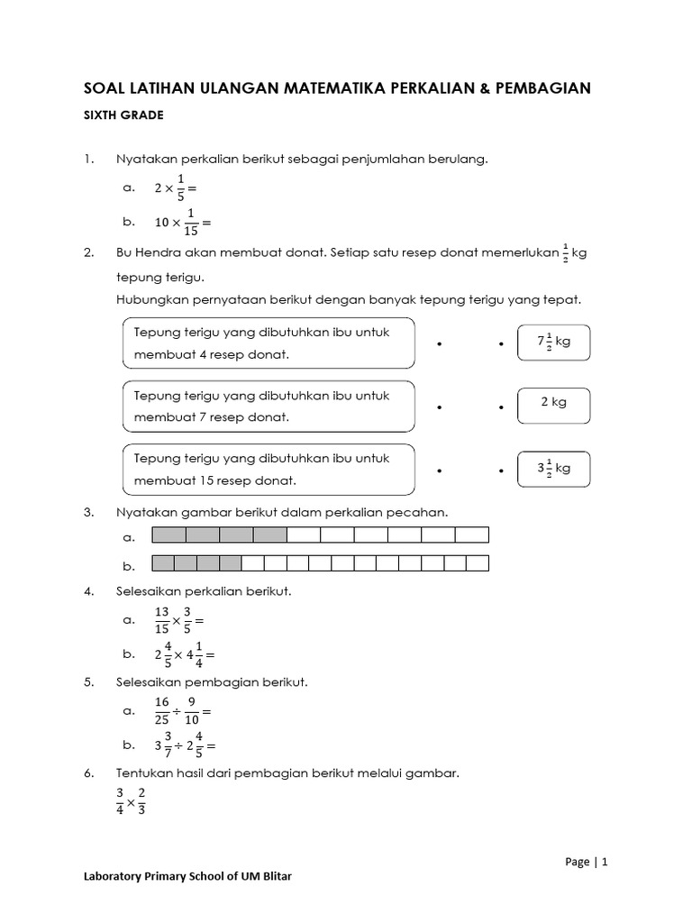 Latihan Ulangan Perkalian dan Pembagian | PDF
