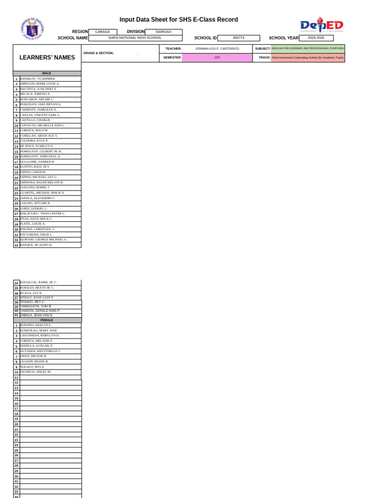12 CSS Gradesheet | PDF