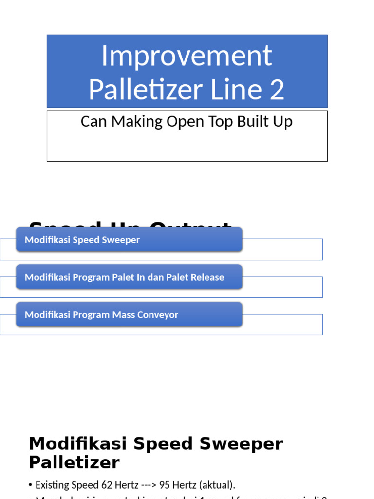 Improvement Palletizer Line 2 | PDF