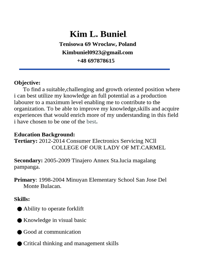 Kim cv2 New | PDF