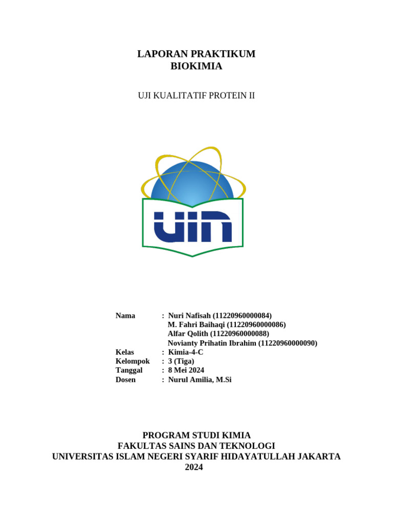 Cover Laprak Biokim | PDF