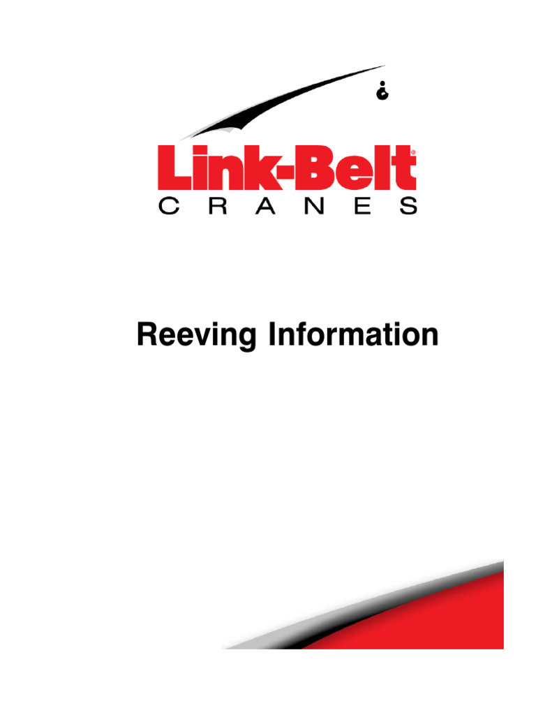 Link Belt Crane Reeving Guidelines | PDF | Electrical Connector | Crane ...