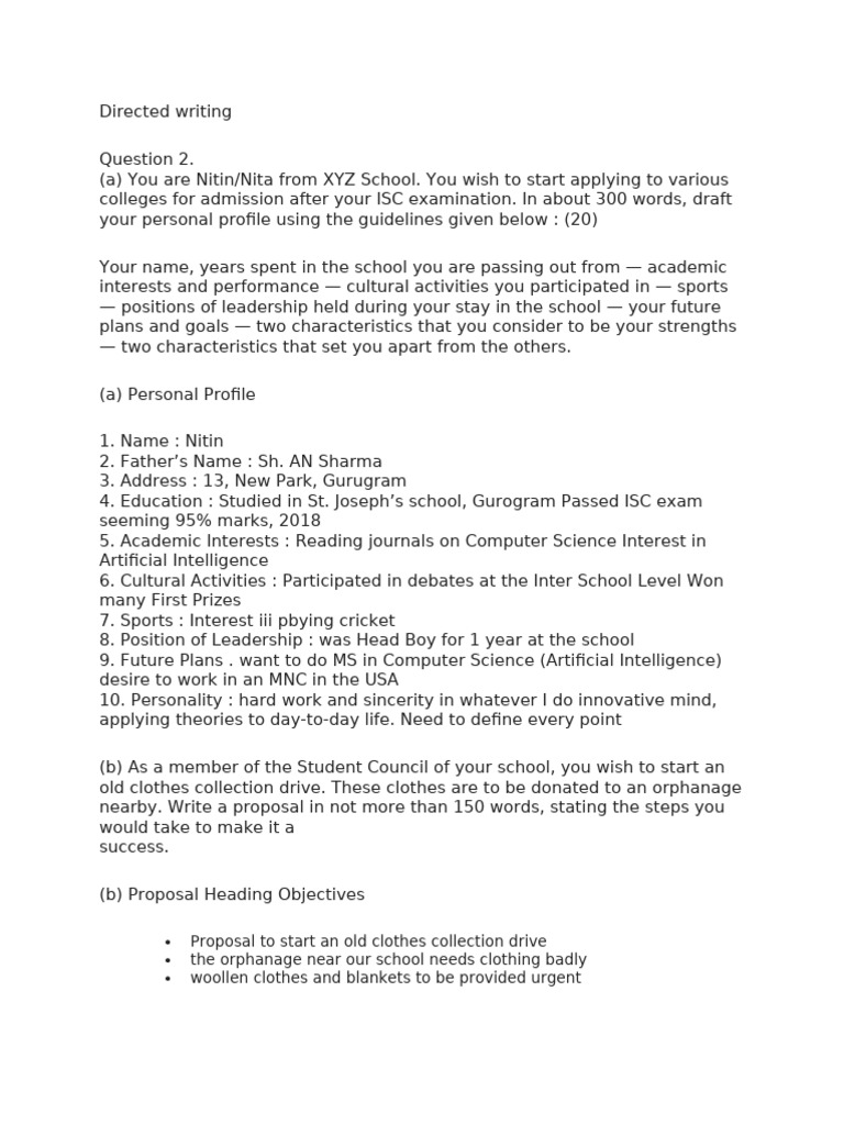 ISC 11 Directed Writing Compulsory Question 2 | PDF | Hospital