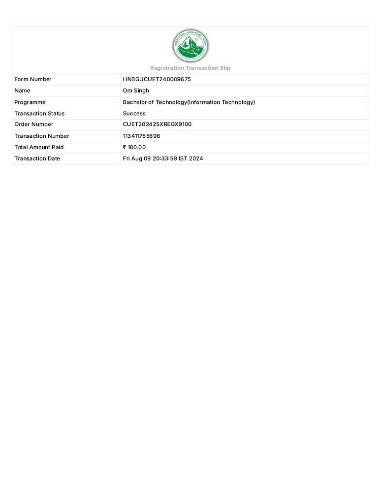 Hemvati Nandan Bahuguna Garhwal University (A Central University) | PDF