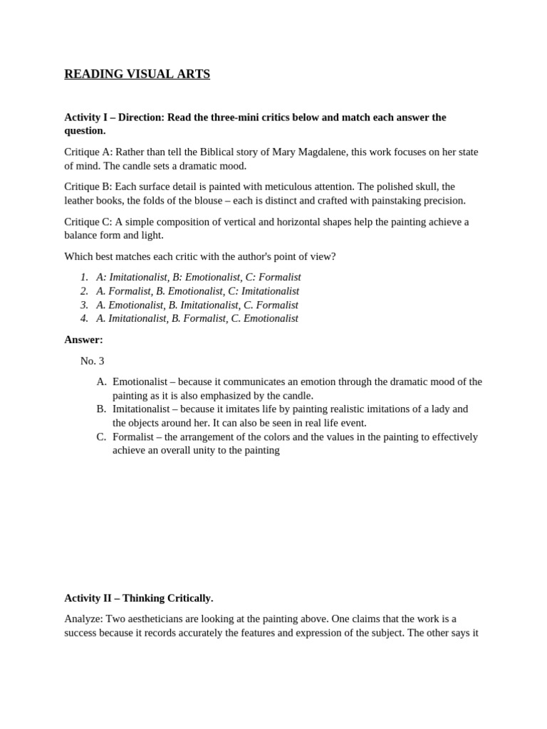 Reading Visual Arts | PDF