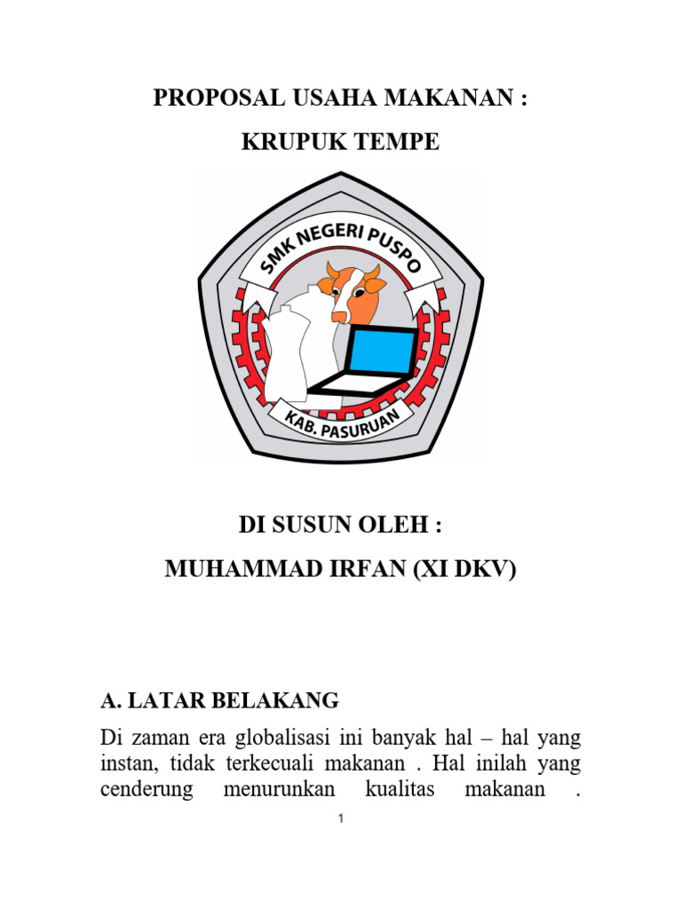 Proposal Krupuk Tempe | PDF