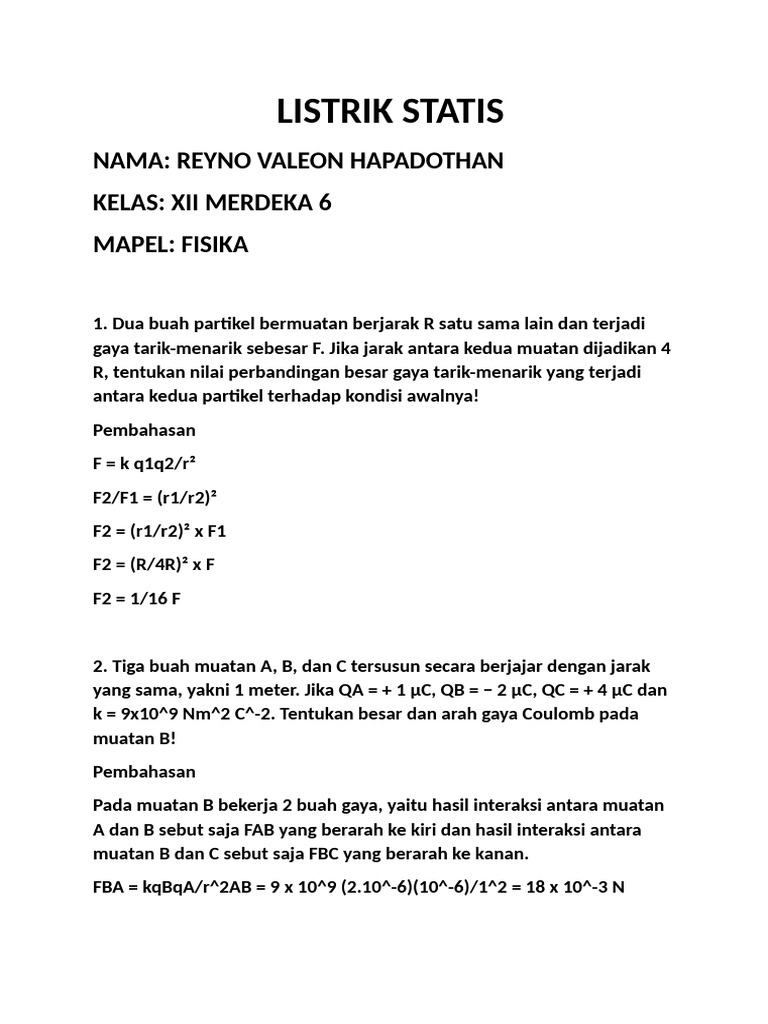 Listrik Statis | PDF