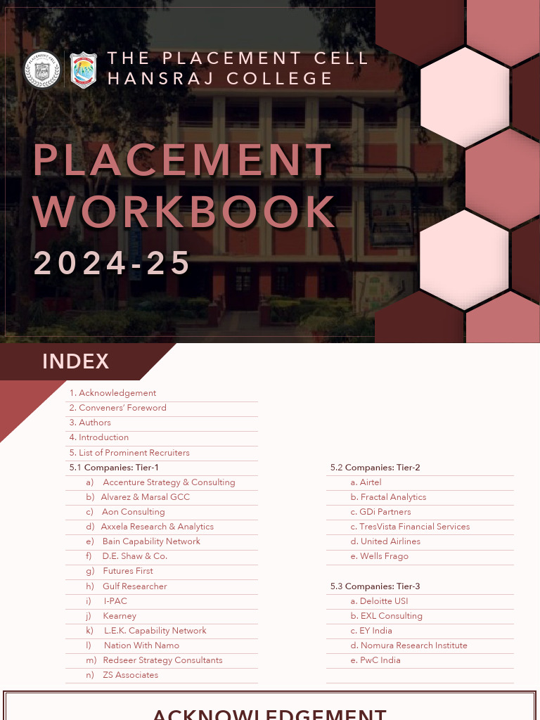 Placement Workbook 2024-25 | PDF