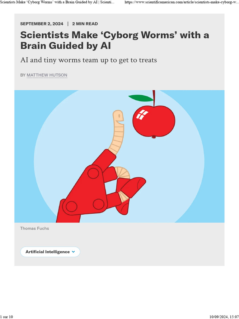 Scientists Make Cyborg Worms' With A Brain Guided by AI - Scientific ...