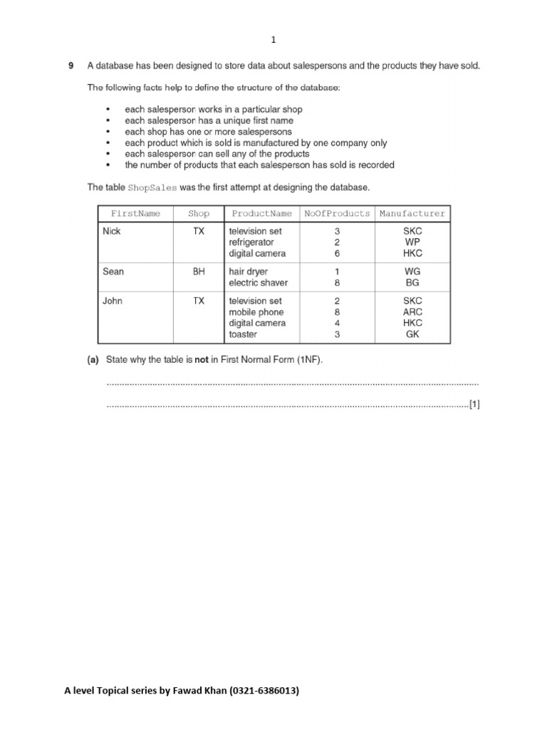 Databases Exam Questions and Answers | PDF