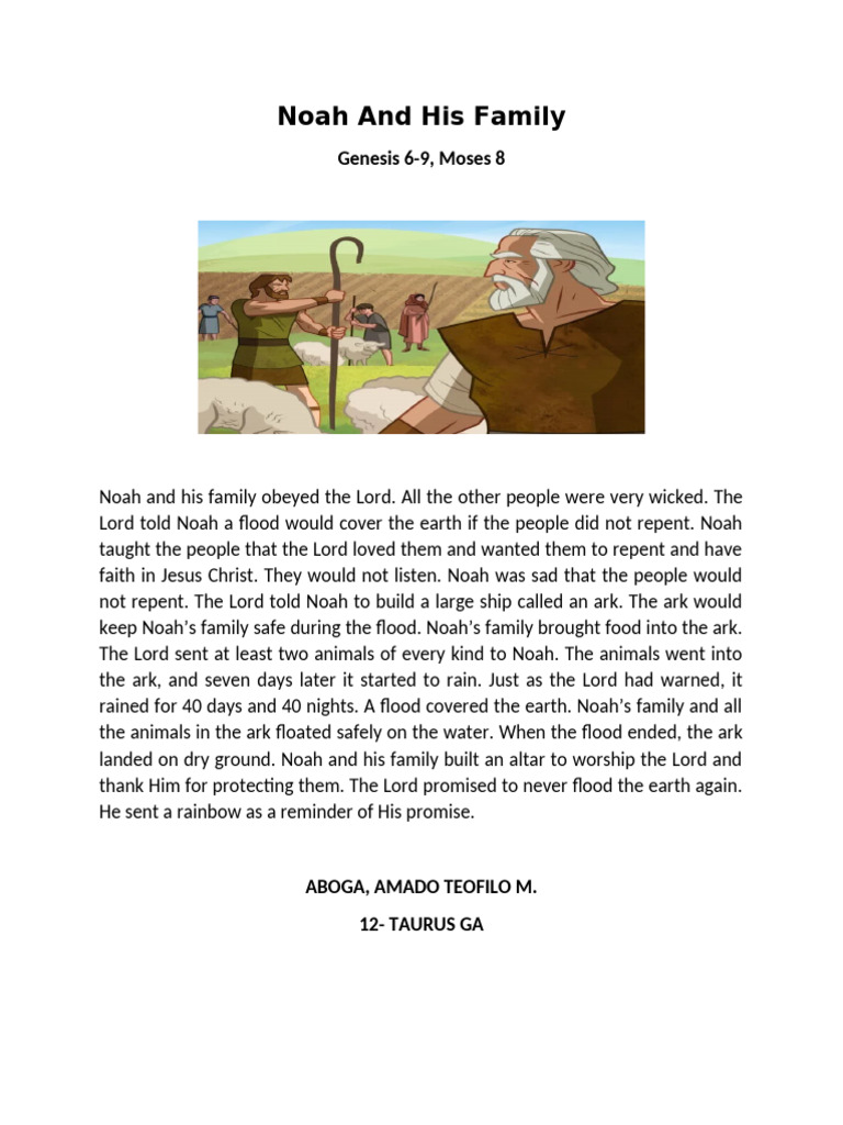 Noah and His Family. PILOY | PDF