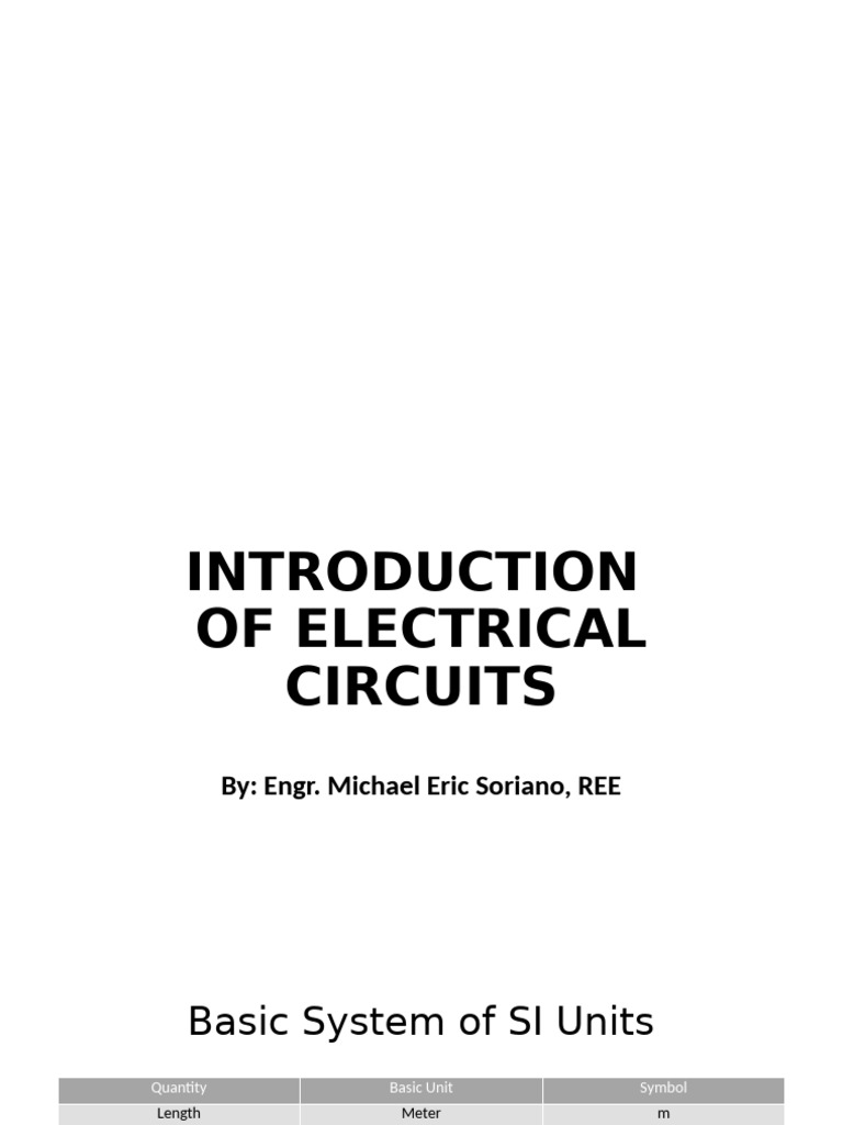 Lesson 1 Introduction To Electrical Circuit | PDF
