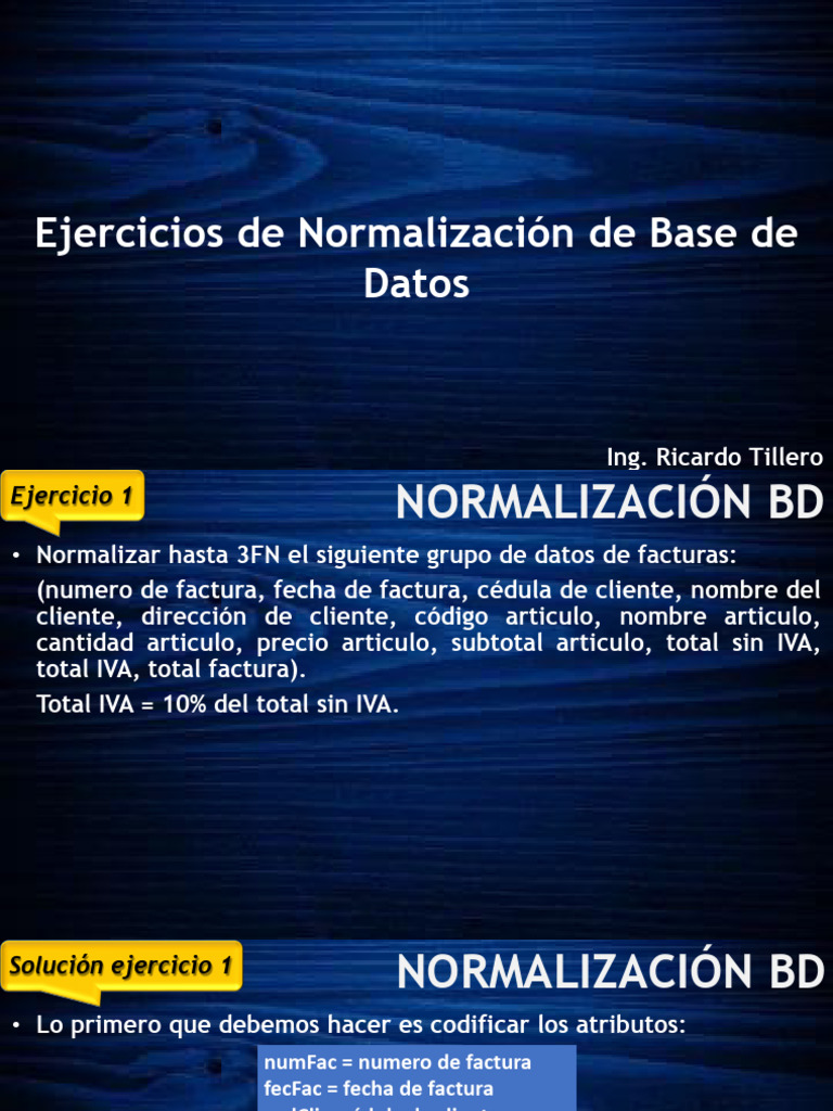 Clase Ejercicios de Normalización | PDF
