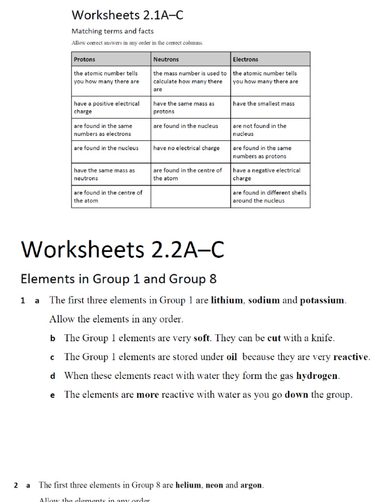 Unit 2 Worksheet Answers | PDF