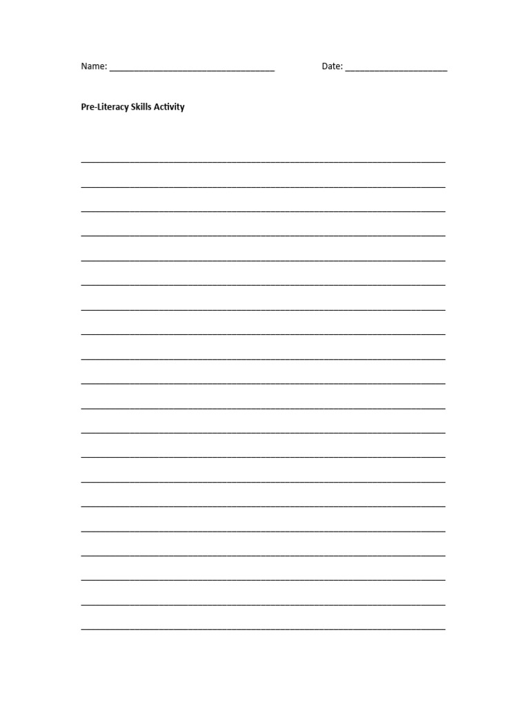 Pre-literacy Skills Activity | PDF