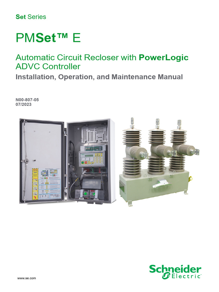 N00-807-05 - PMSet E Automatic Circuit Recloser With PowerLogic ADVC Controller | PDF