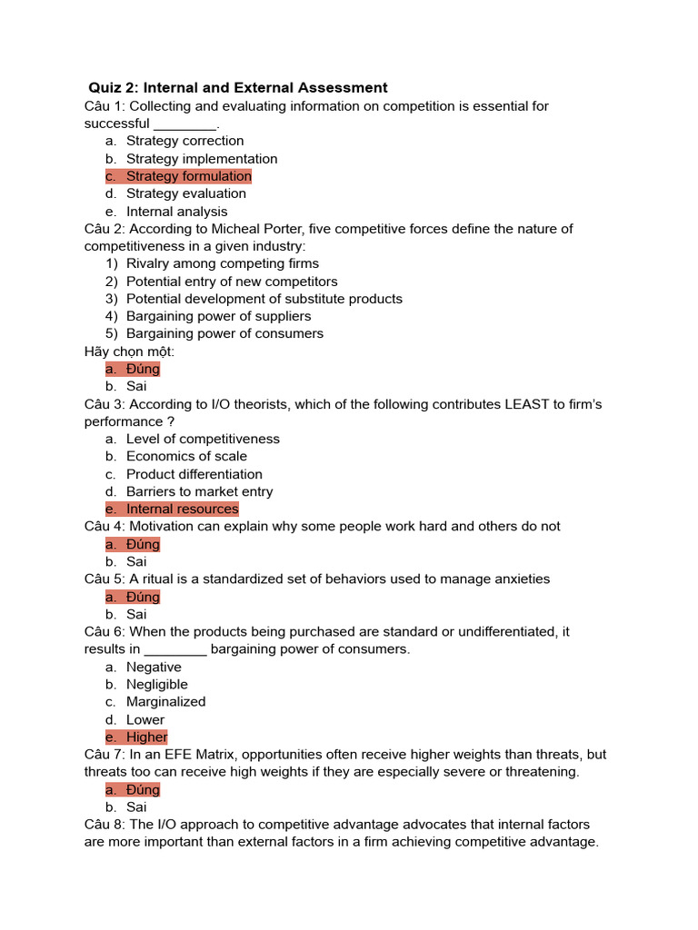 Quiz 2_ Internal and External Assessment | PDF