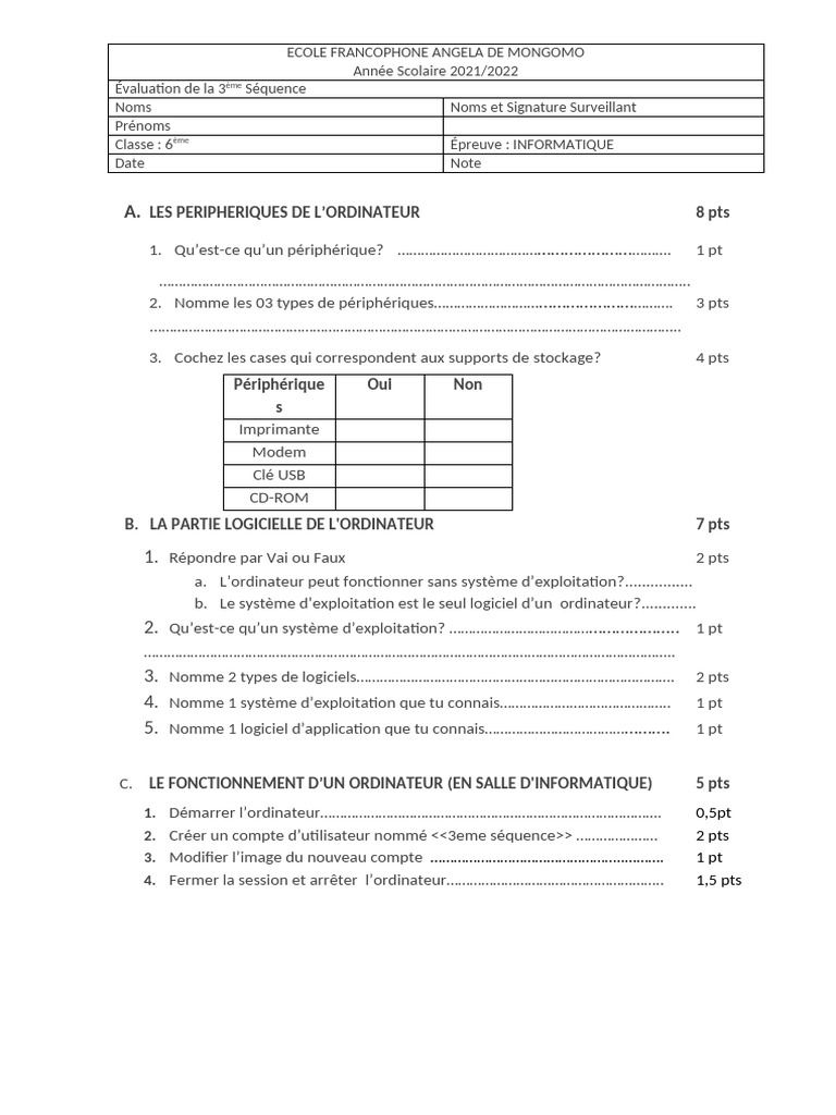 Infos 3eme Sequence 2021 2022 | PDF