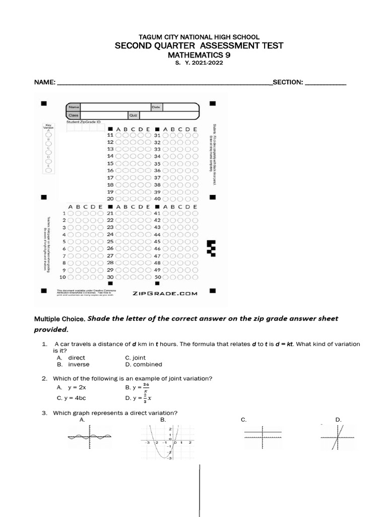 Math Q2 Assessment | PDF