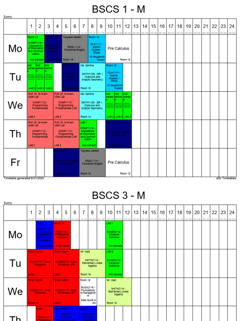 Class Timetable 3 | PDF | Computer Science | Mathematics